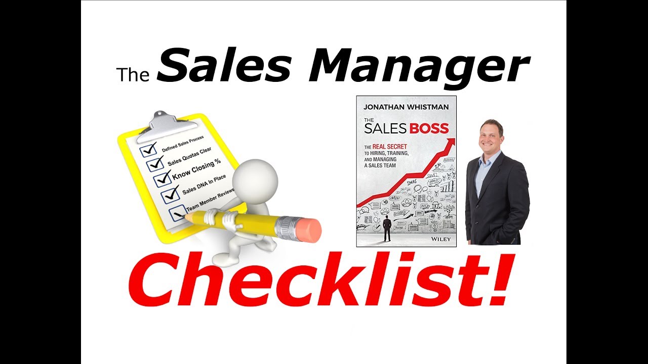Sales Managers Checklist "The Sales Boss Score Card" - Jonathan ...