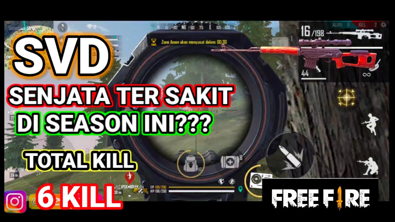 SVD senjata mematikan di free fire | Free Fire Indonesia CleayGame #4 ...