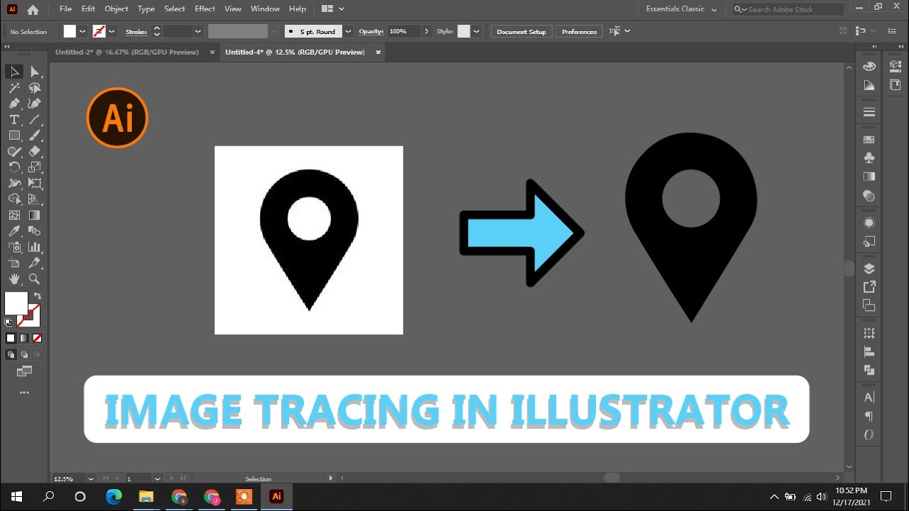 How to Trace an Icon or Image in Illustrator | Trace tool - YouTube