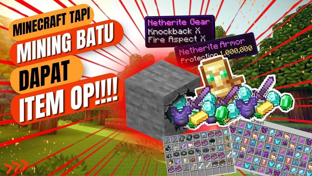 MINECRAFT Tapi BATU Kasih ITEM OP!!!! - Minecraft Tapi Stone Drop Item ...