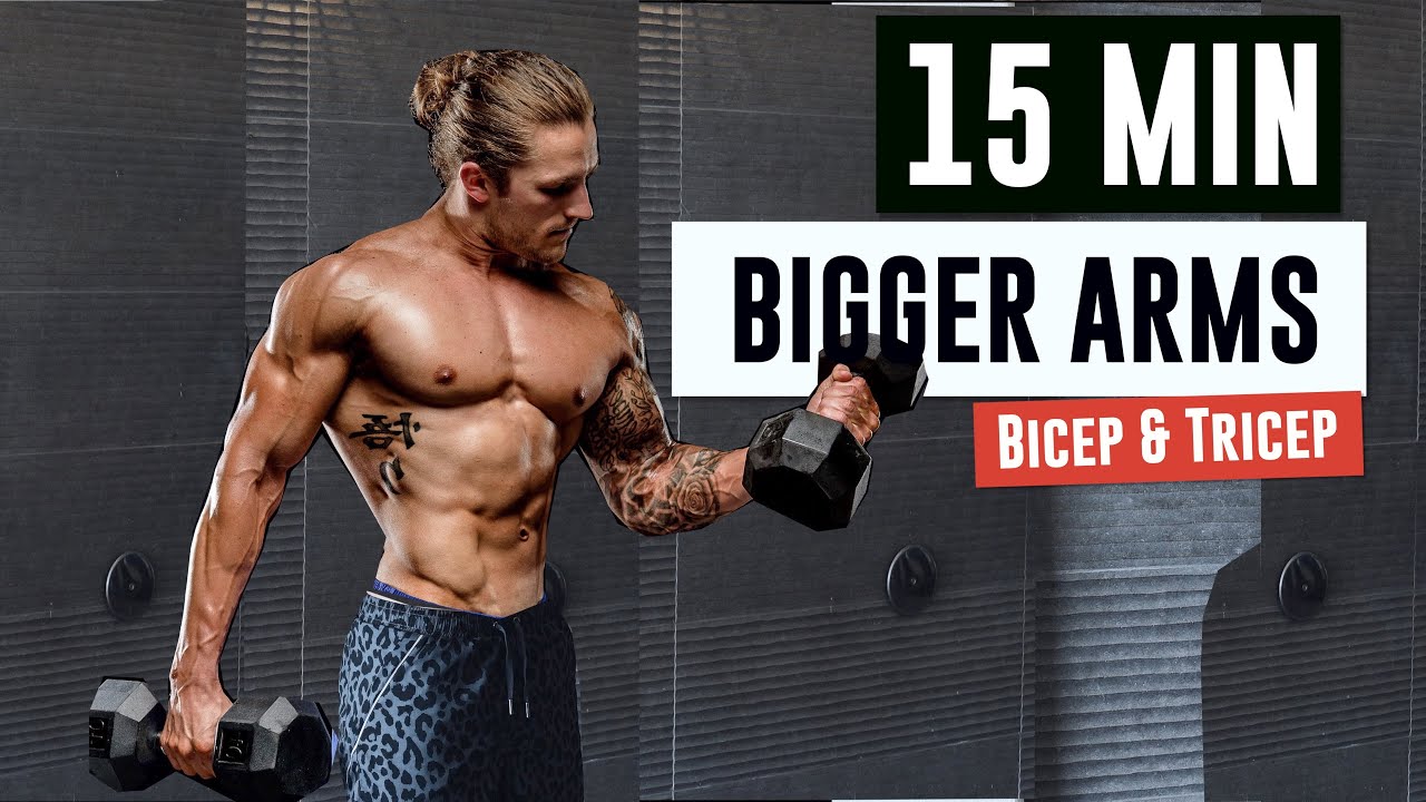15 MIN INTENSE ARM WORKOUT | BICEPS & TRICEPS | DUMBBELLS ONLY - YouTube