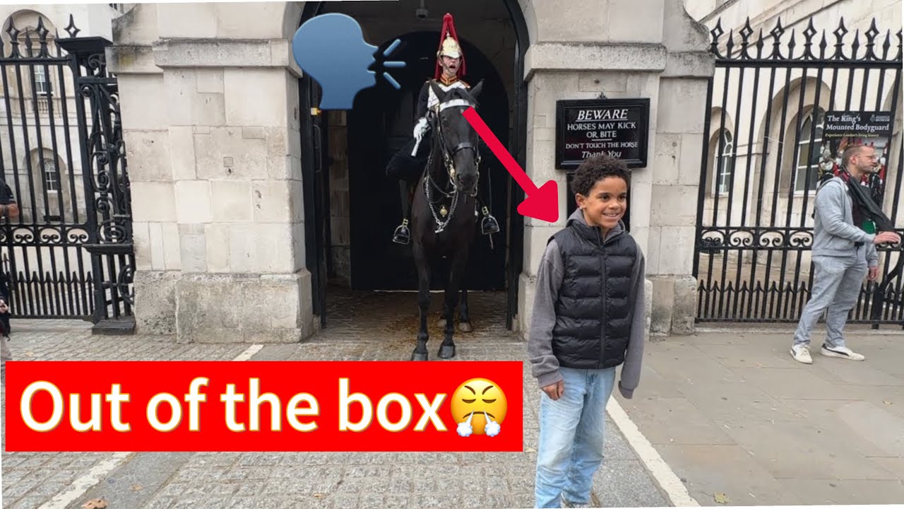 Royal Guard Yells at Tourist Boy Standing in Restricted Zone - YouTube