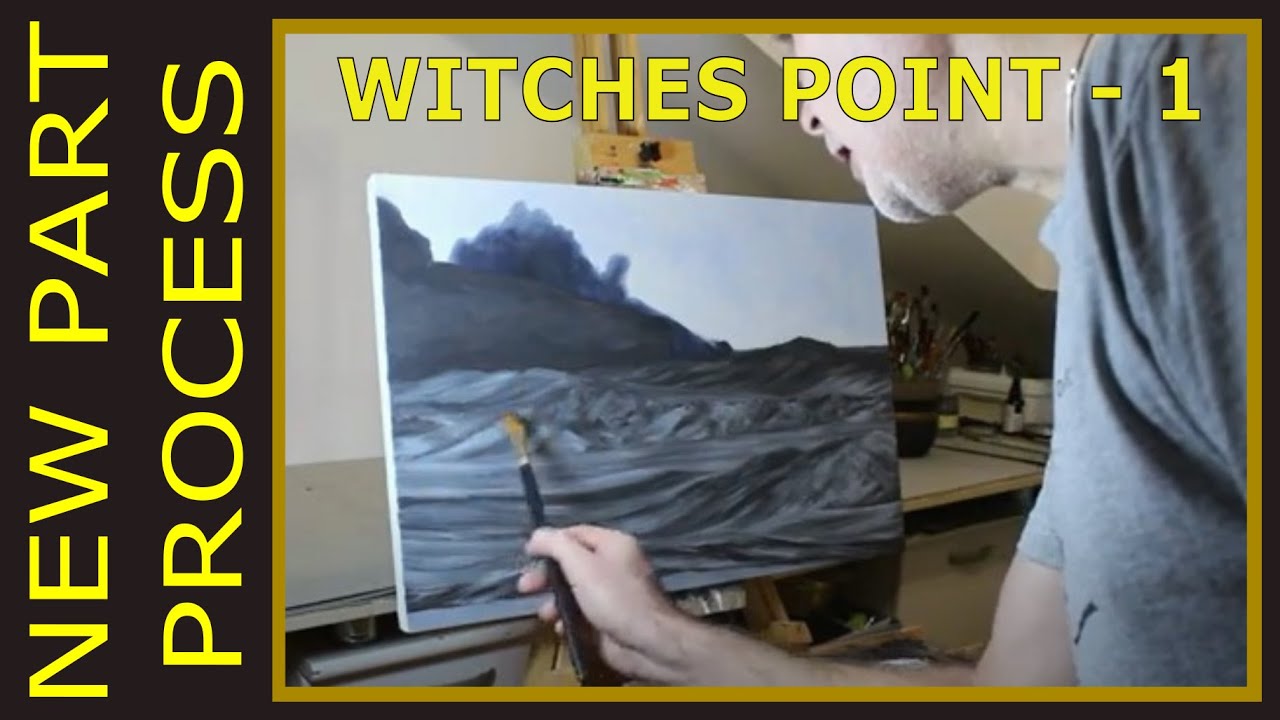 Part 1 - Witches Point (Southerndown) in Oil on canvas - stage 1 ...