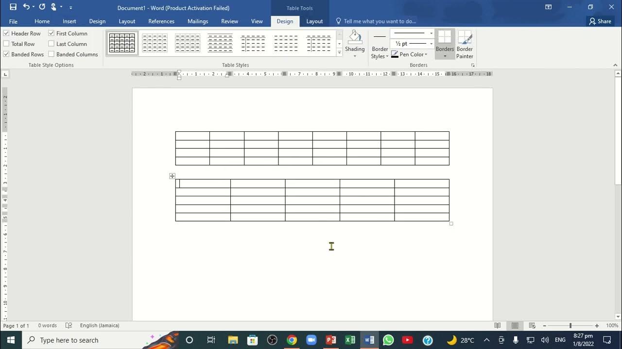 INSERTING TABLES IN MICROSOFT WORD - YouTube