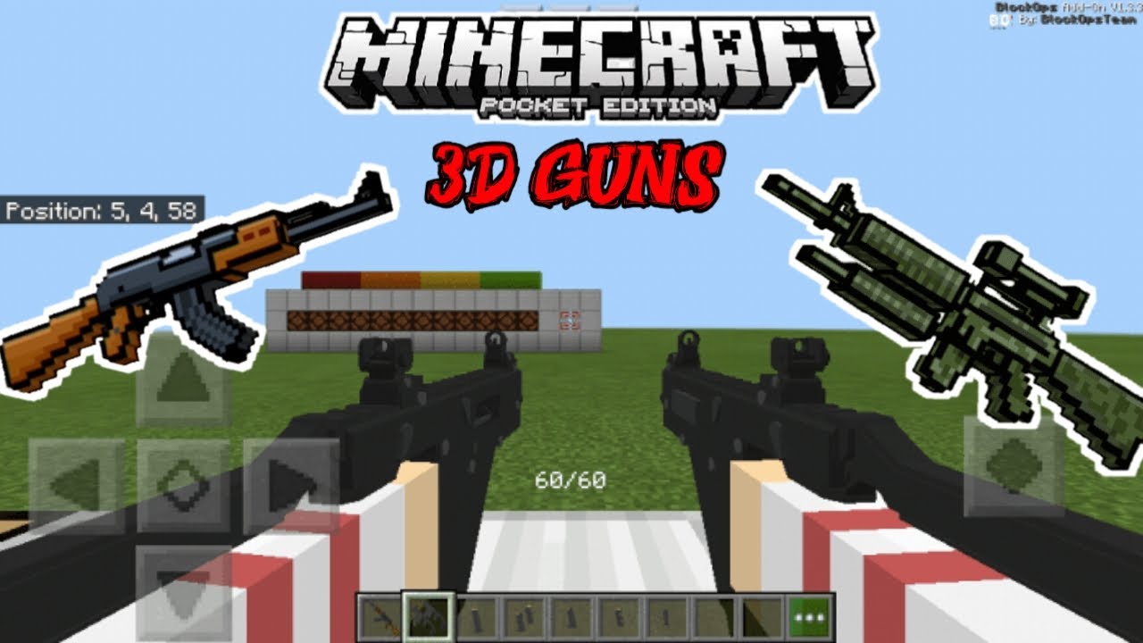 3D Gun Addon for Mcpe mod | 3D Guns mod for Minecraft bedrock edition ...