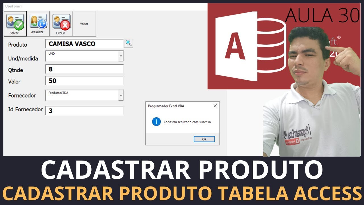 SISTEMA P/ LOJAS COM ACCESS, COMO CADASTRAR PRODUTO EM TABELA ACCESS ...