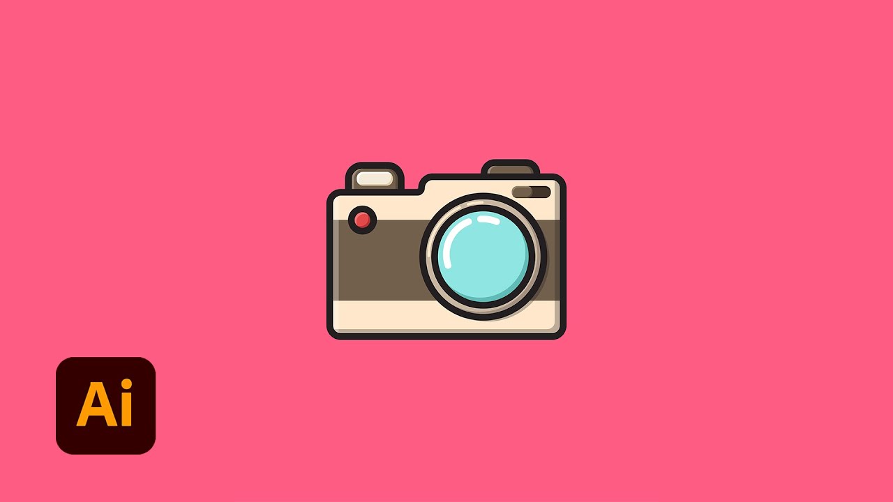 Drawing a Camera (Adobe Illustrator CC Speed Vector Art) - YouTube