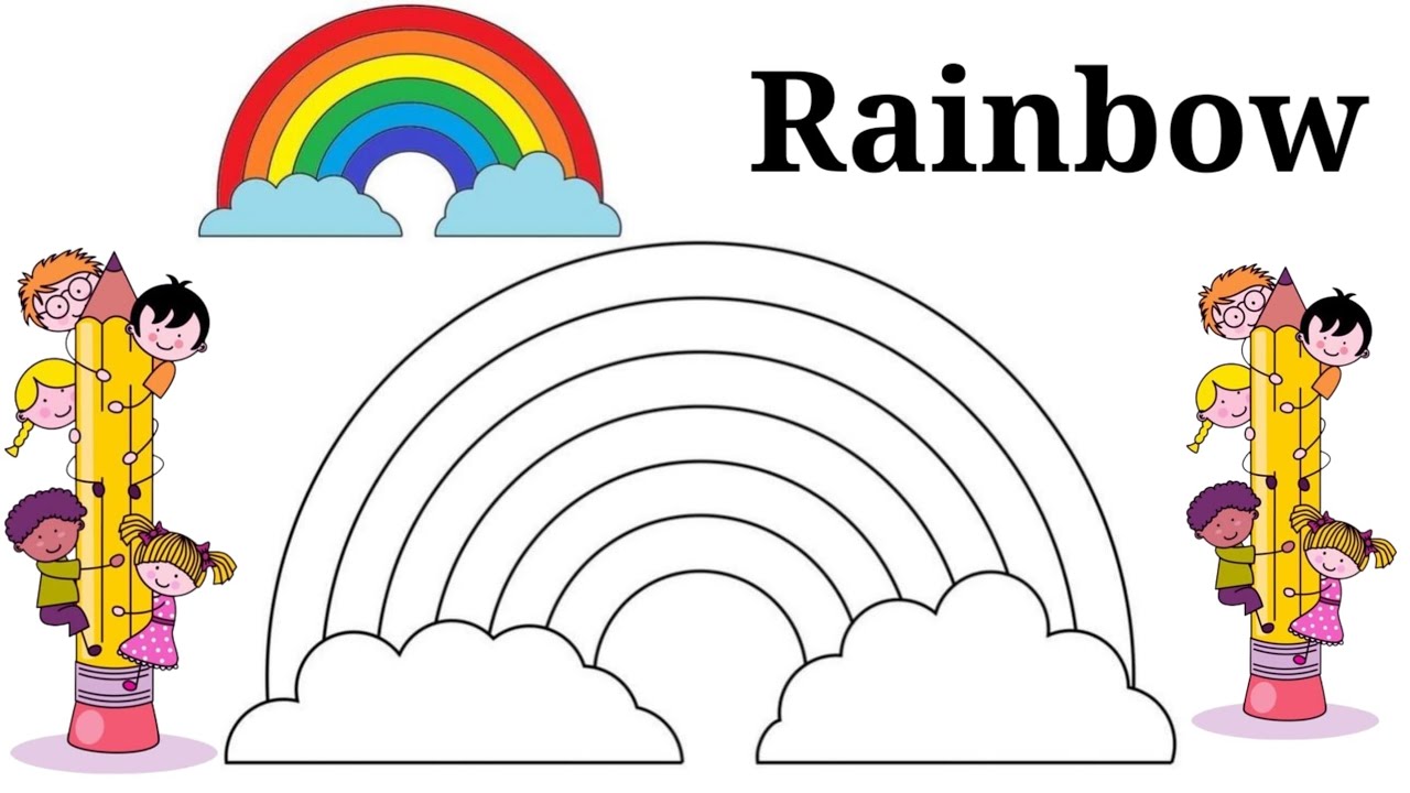 Easy Rainbow Drawing for Kids | Coloring in Rainbow | Rainbow drawing # ...