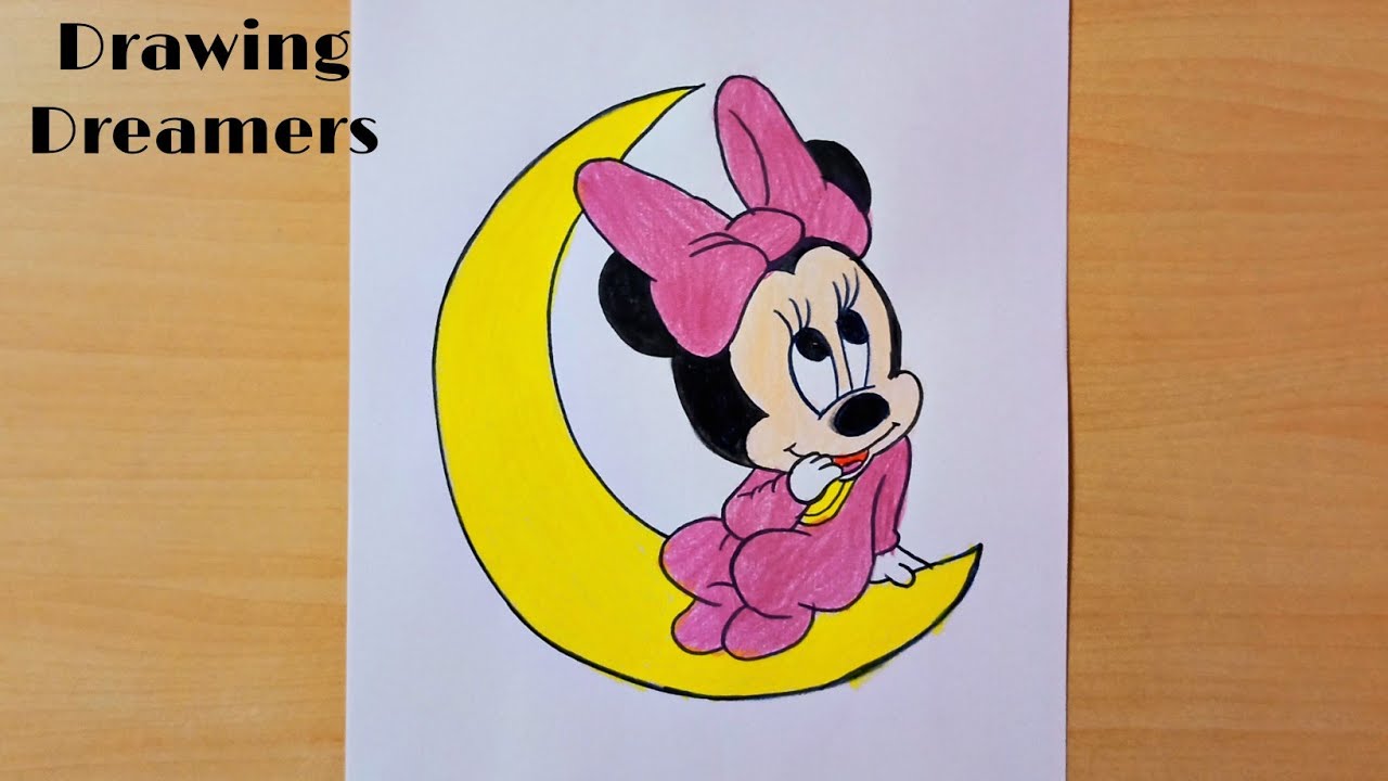 How to draw baby Minnie Mouse || Color Drawing Easy - YouTube