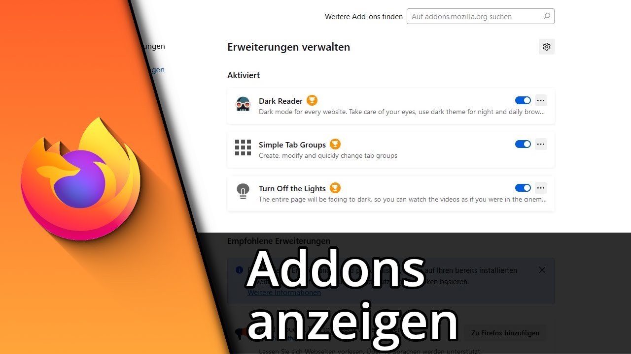 Firefox Addons anzeigen | Firefox Erweiterungen anzeigen Tutorial - YouTube