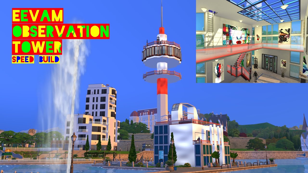 (The Sims 4) Observation Tower Art - Speed Build! - YouTube