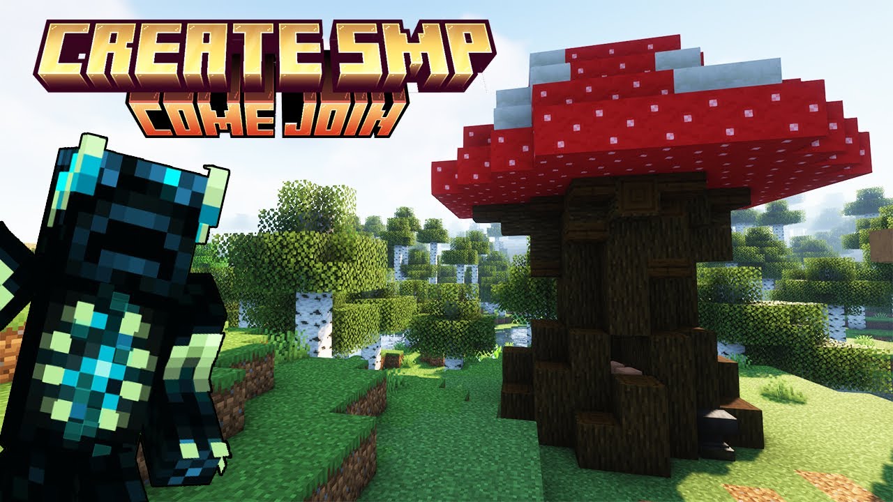 I Built a Mushroom Village in Minecraft Create Mod - Public Server ...