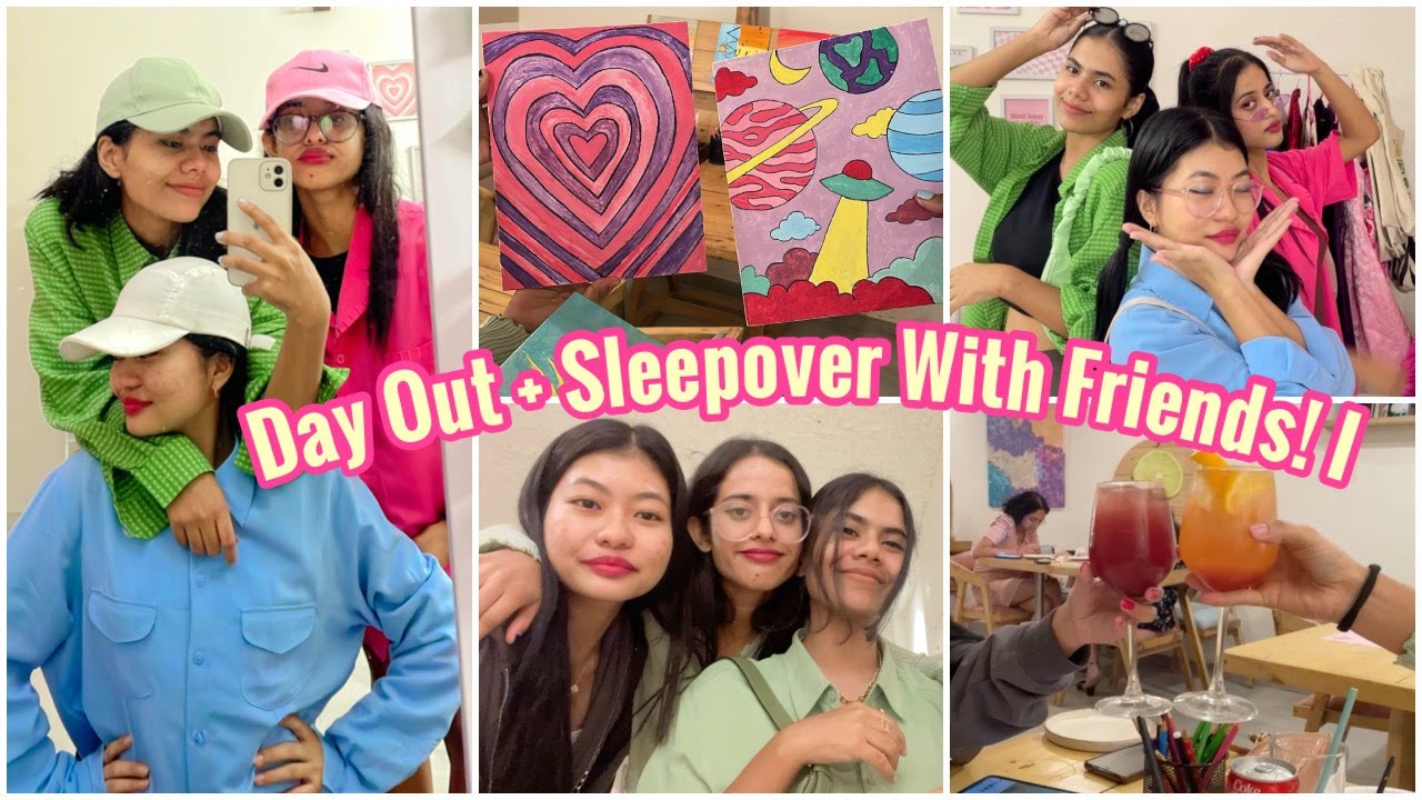 Besties Vlog: Sleepover And Visiting An Art Cafe! 🧡 - YouTube