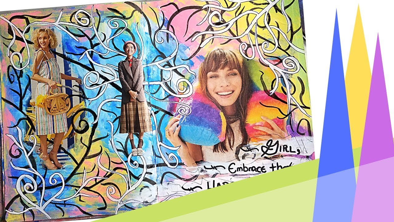 Embrace It | Paint Over Magazine Images | Mixed Media Art Journal Page ...