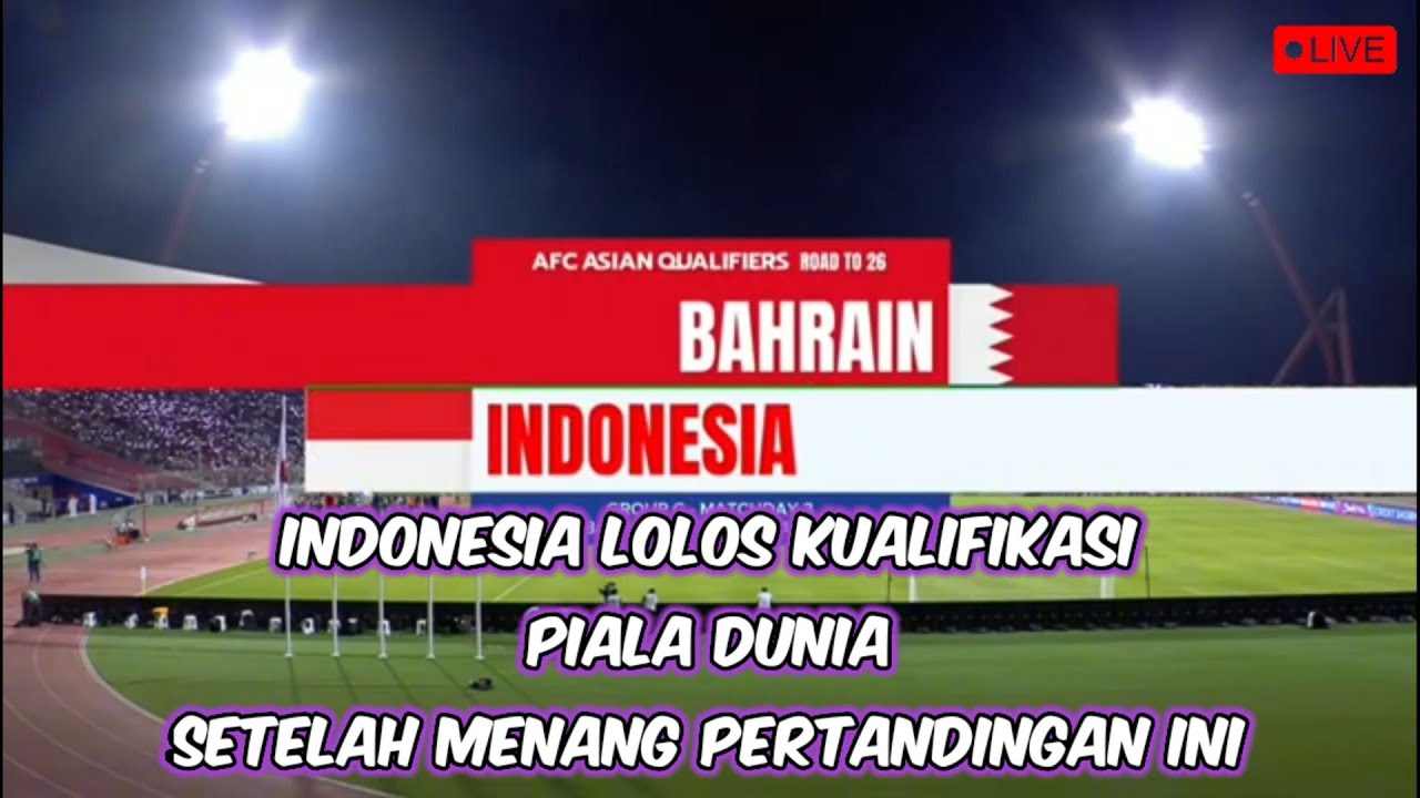 TIMNAS INDONESIA VS BAHRAIN LIVE - YouTube