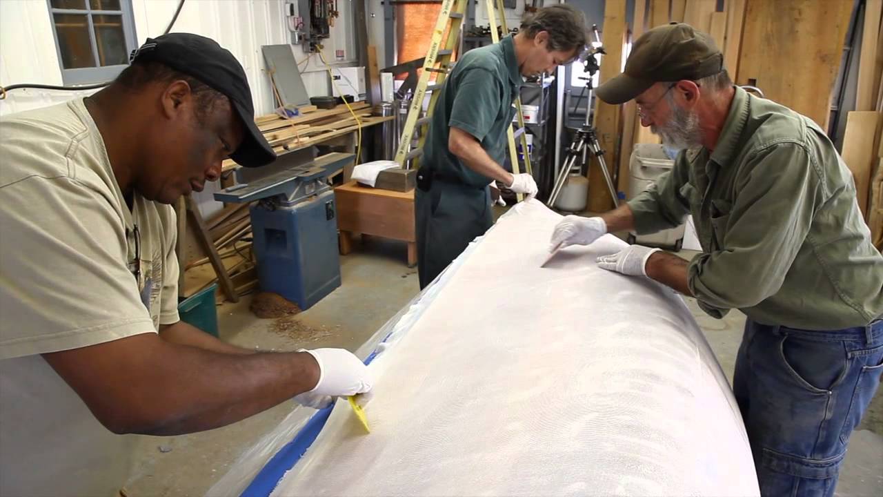 How to properly lay-out and resin Dynel for your boat - YouTube