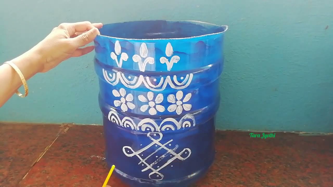 DIY-Recycling old water cans/best out of waste / plastic water cans pot ...