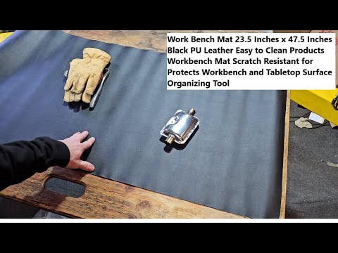 Work Bench Mat 23.5 Inches x 47.5 Inches Black PU Leather Easy to Clean ...