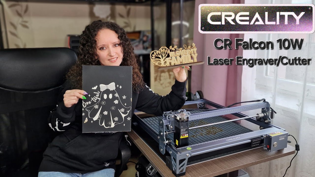 Creality CR Falcon 10W Laser Engraver/Cutter +Cover - Unboxing & Review ...