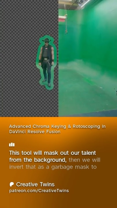 advanced chroma keying and rotoscoping in DaVinci Resolve Fusion #davinciresolve #greenscreen ...