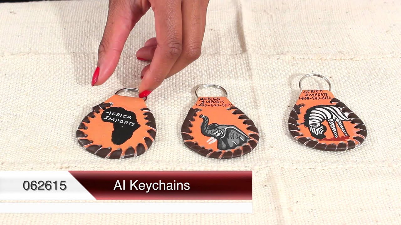 Hand Made Leather Keychains from Kenya by Africa Imports - YouTube