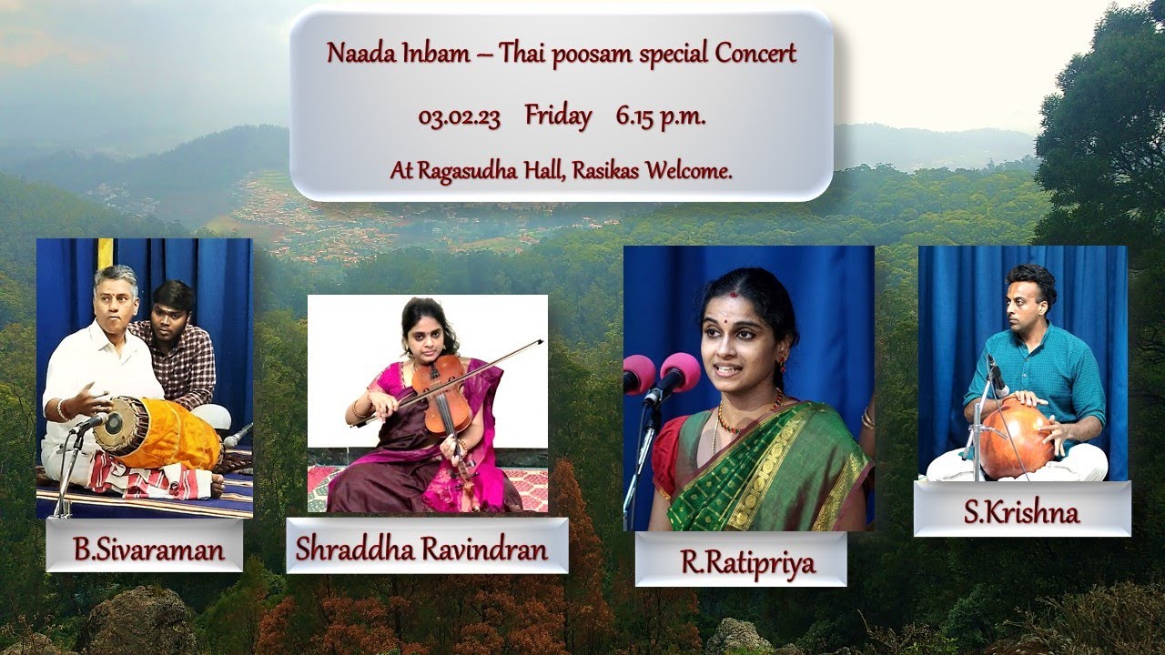 Vidushi R. Ratipriya - Thai poosam special concert - Naada Inbam - YouTube