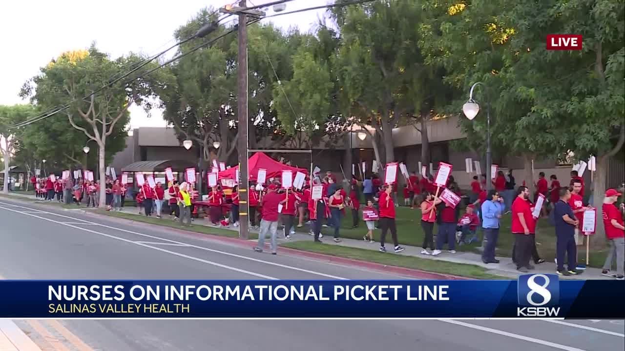 Nurses hold informational picket line at Salinas Valley Health - YouTube