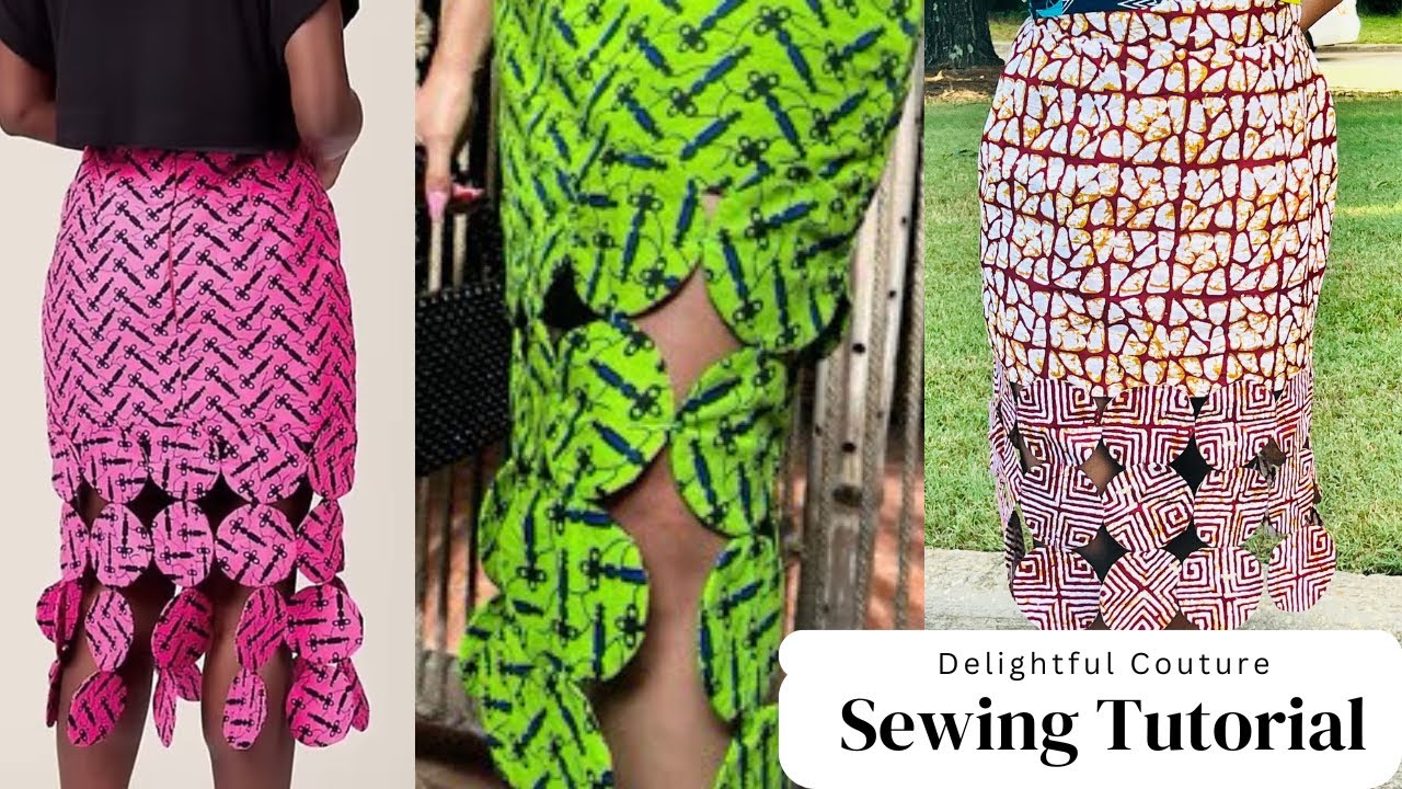 How to Cut and Sew a pencil skirt with Fashionable Circle Fringe - YouTube