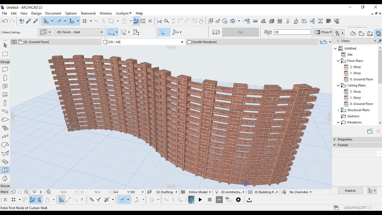Archicad Curtain Wall Custom Roster - YouTube
