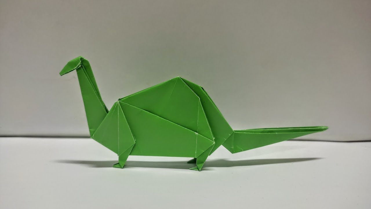 How To Make a paper Origami Dinosaur Brontosaurus Easy - YouTube