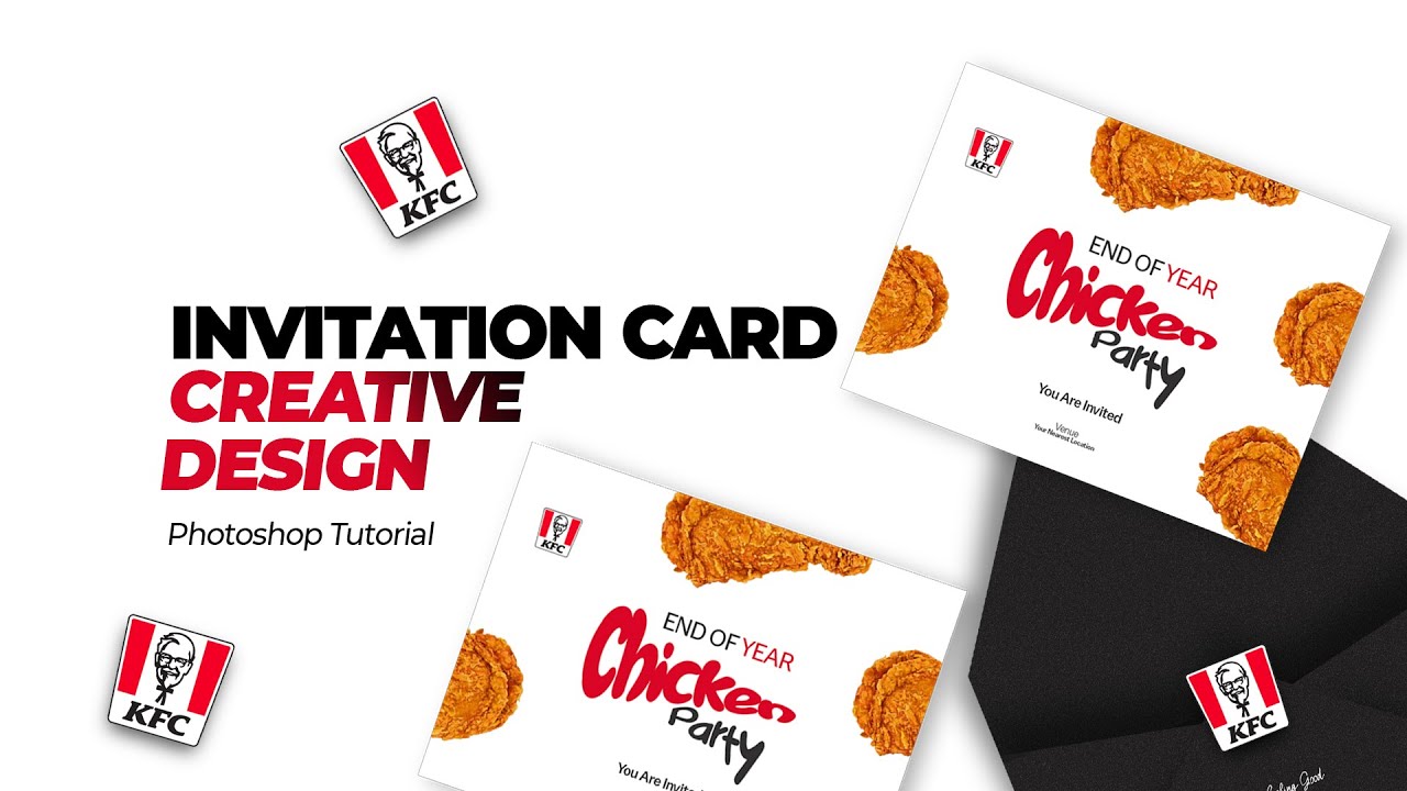 Creative Invitation Card Design @kfc | Photoshop Tutorial - YouTube