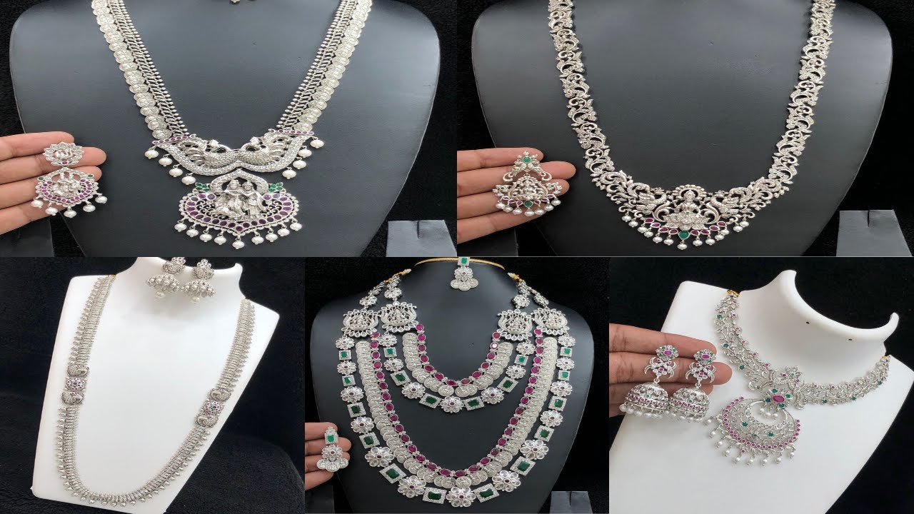 Stylish new design silver chain for girls | silver long necklace ...