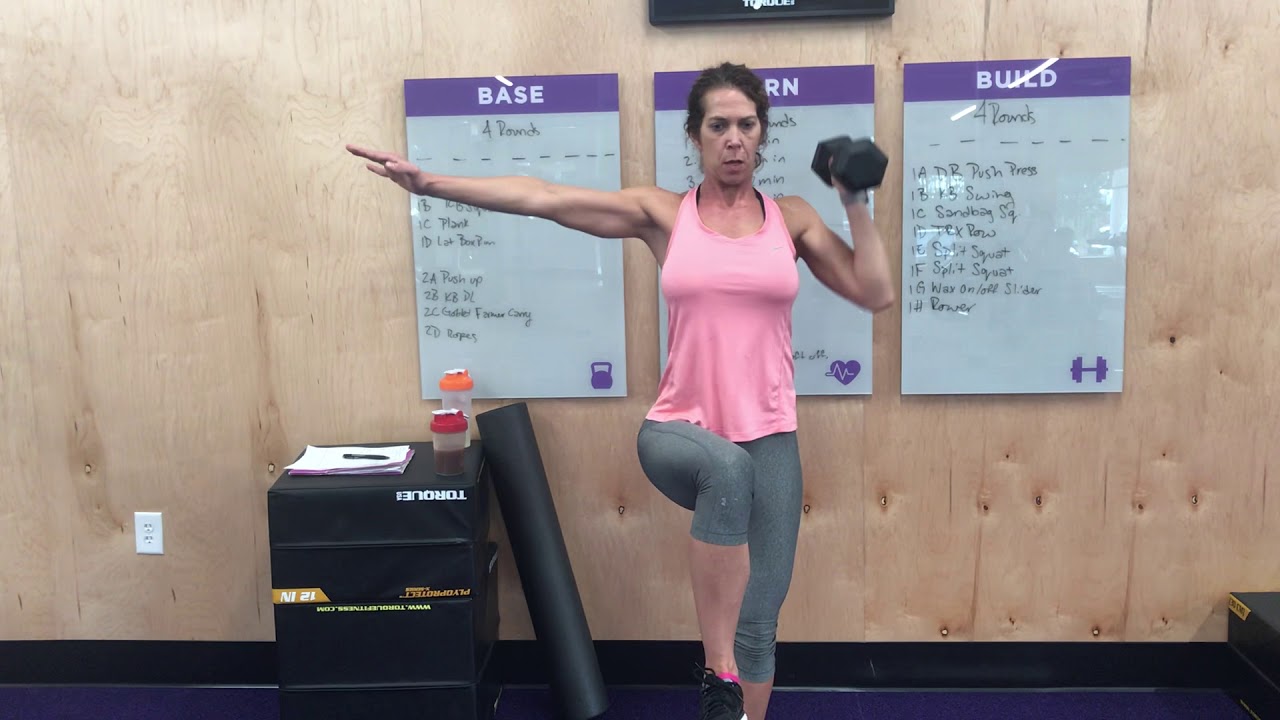 Contralateral SA Shoulder Press with knee tuck - YouTube