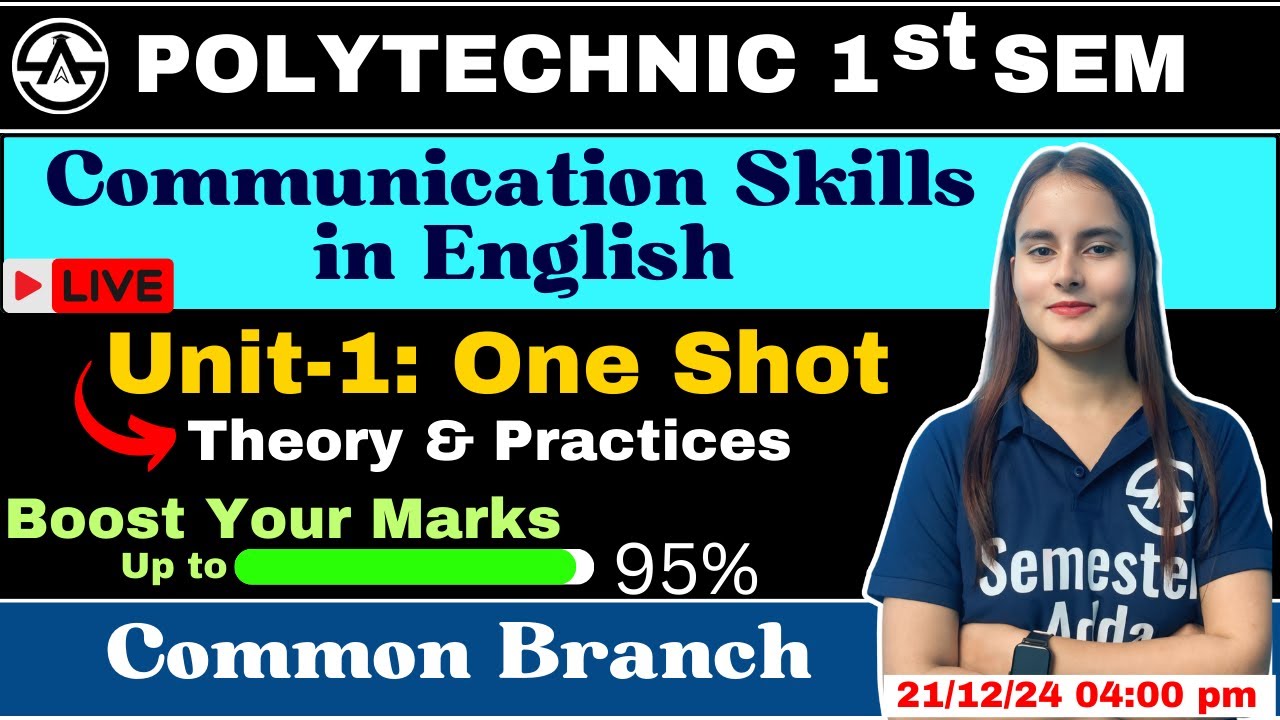 Unit-1 Communication Skills | 12 Marks Confirmed | One Shot Revision ...