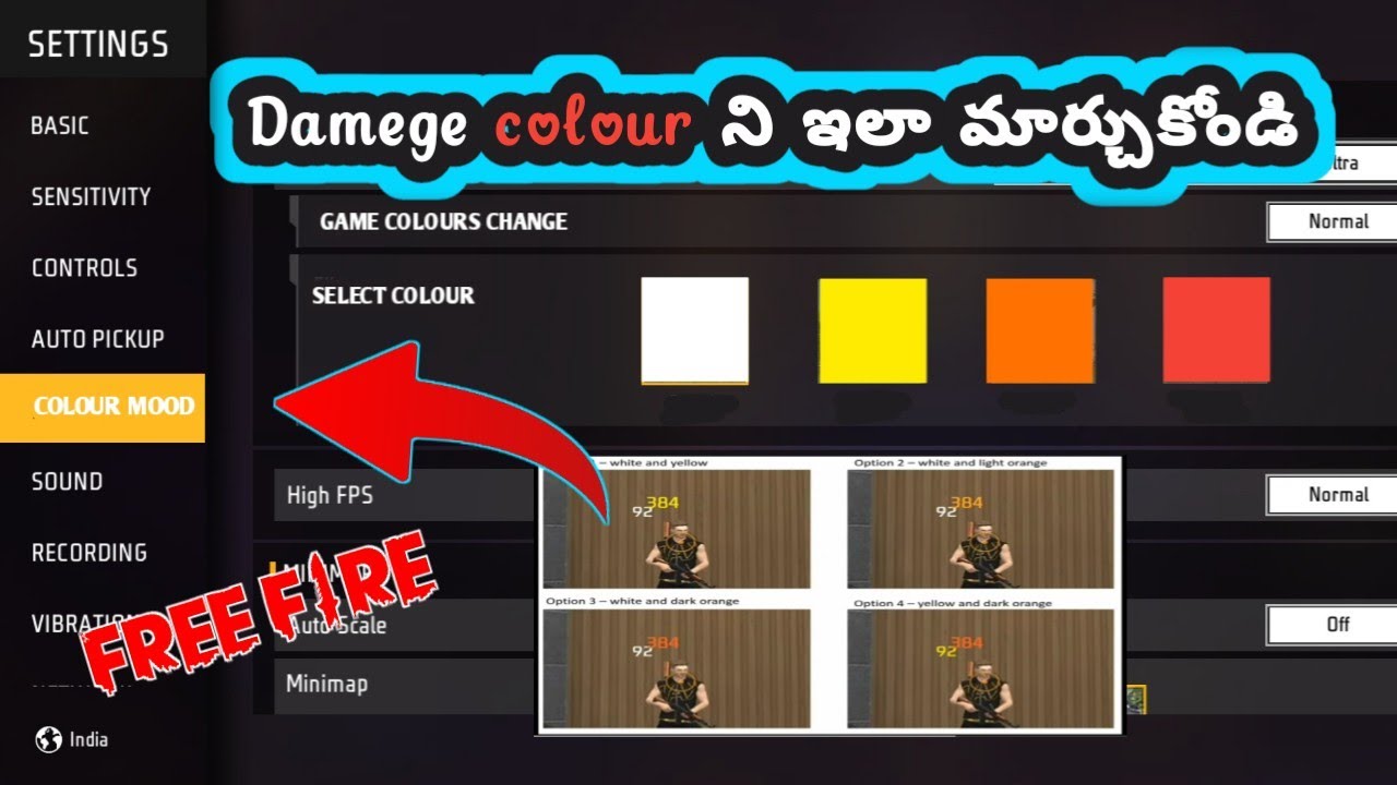 HOW TO CHANGE FREE FIRE DAMAGE INDICATOR YELLOW TO RED DAMAGE how-to-change-free-fire-damage-indicator-yellow-to-red-damage