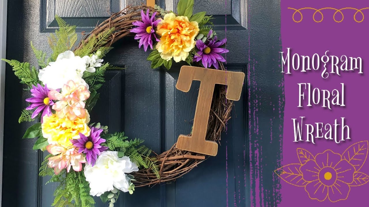 Monogram Floral Wreath | Floral Wreath DIY - YouTube