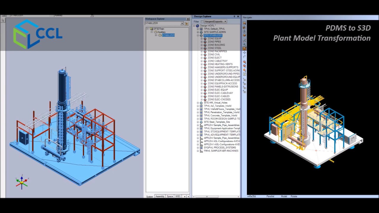 PDMS Sample project transformation - YouTube
