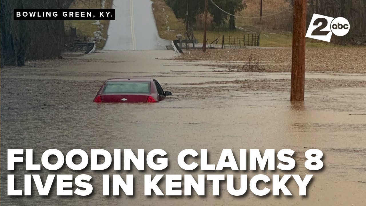 Drone footage: Flooding in Pikeville, Kentucky. 8 people have lost their lives across the state ...