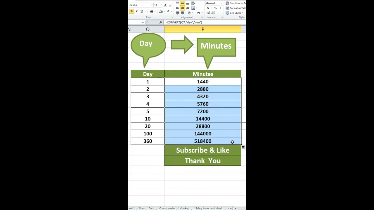 Convert Days Into Minutes In Excel shorts YouTube Convert Days Into Minutes In Excel shorts YouTube