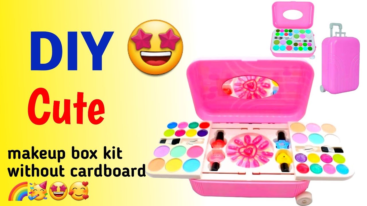 Diy cute makeup kit box🤩🌈 |how to make paper makeup kit|paper makeup ...
