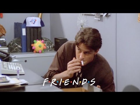 Chandler Smokes at Work | Friends