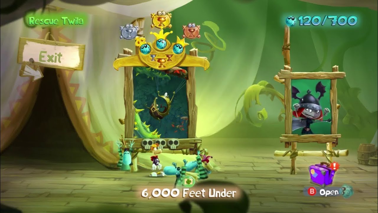 Walkthrough: Rayman Legends 100% - Rescue Twila / 6.000 Feet Under ...