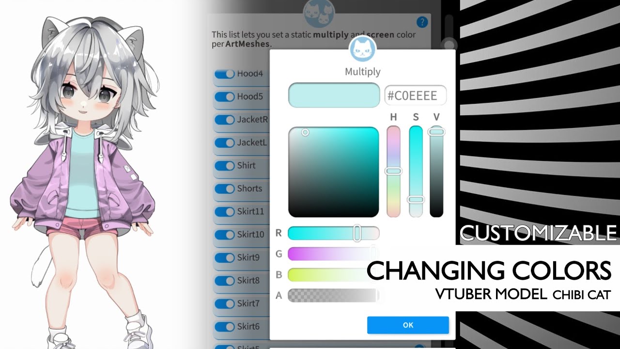 Changing Colors Vtube Studio - Customizable Chibi Live2D Vtuber Model ...