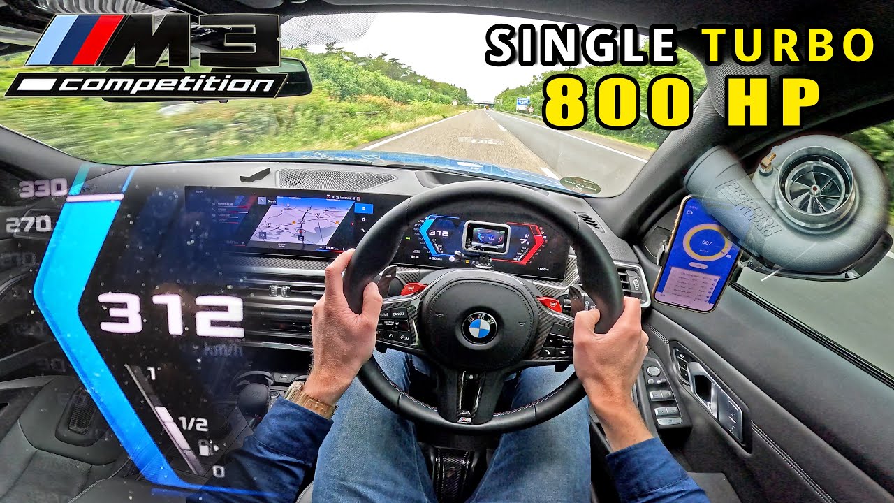 800HP BMW M3 G81 *SINGLE TURBO* FAST and LOUD on UNLIMITED AUTOBAHN ...