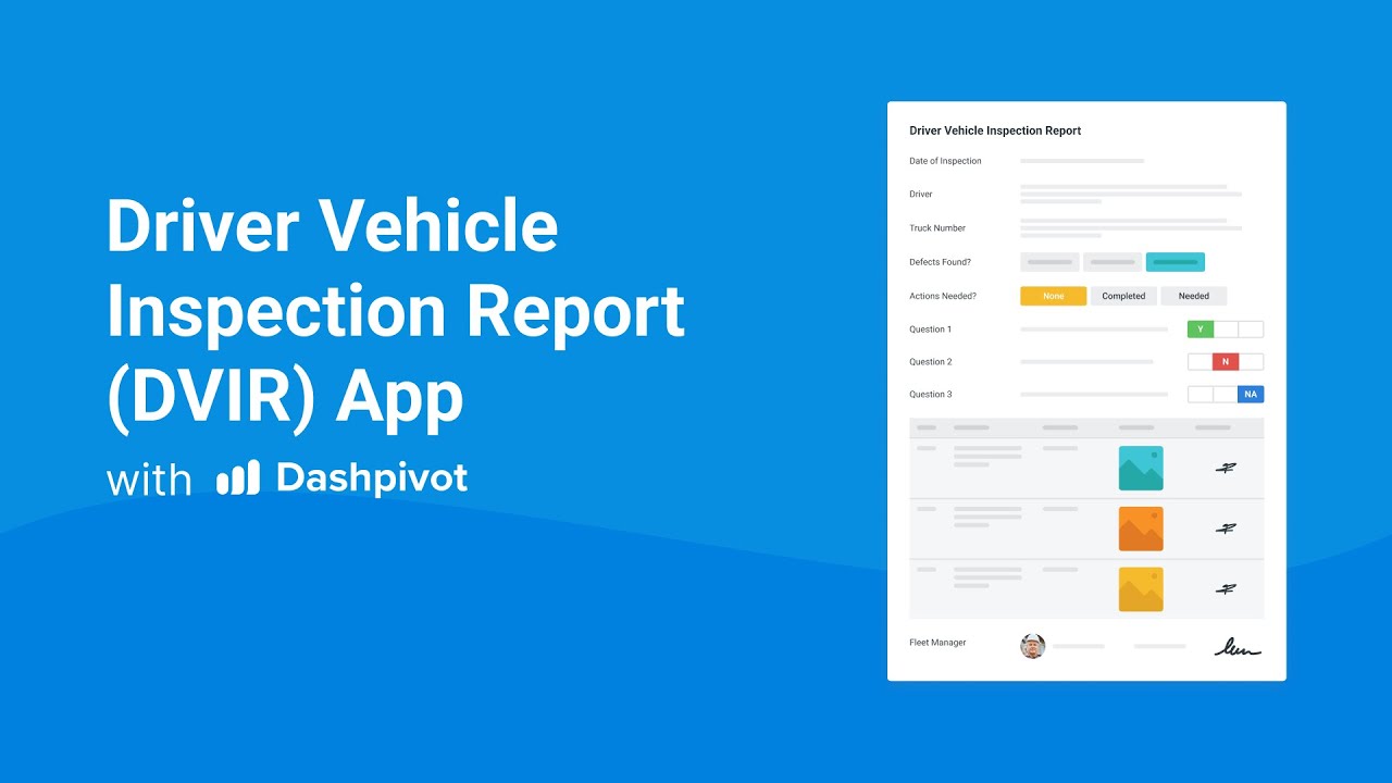 Simplify Driver Vehicle Inspection Reports with Dashpivot - YouTube