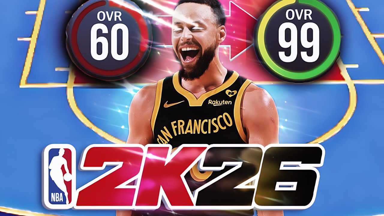 NBA 2K26 STEPH CURRY 60 to 99 OVR NO MONEY SPENT! BEST PG BUILD 2K26 ...