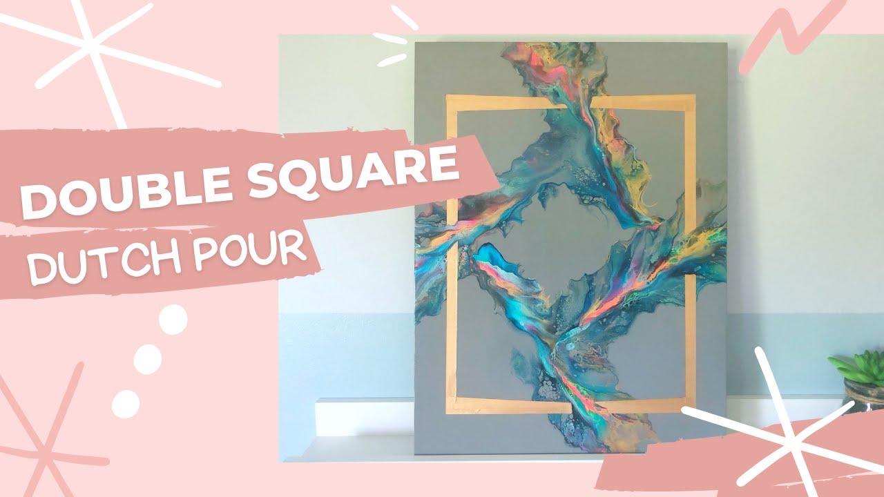 Amazing Double square Dutch pour with embellishment - YouTube