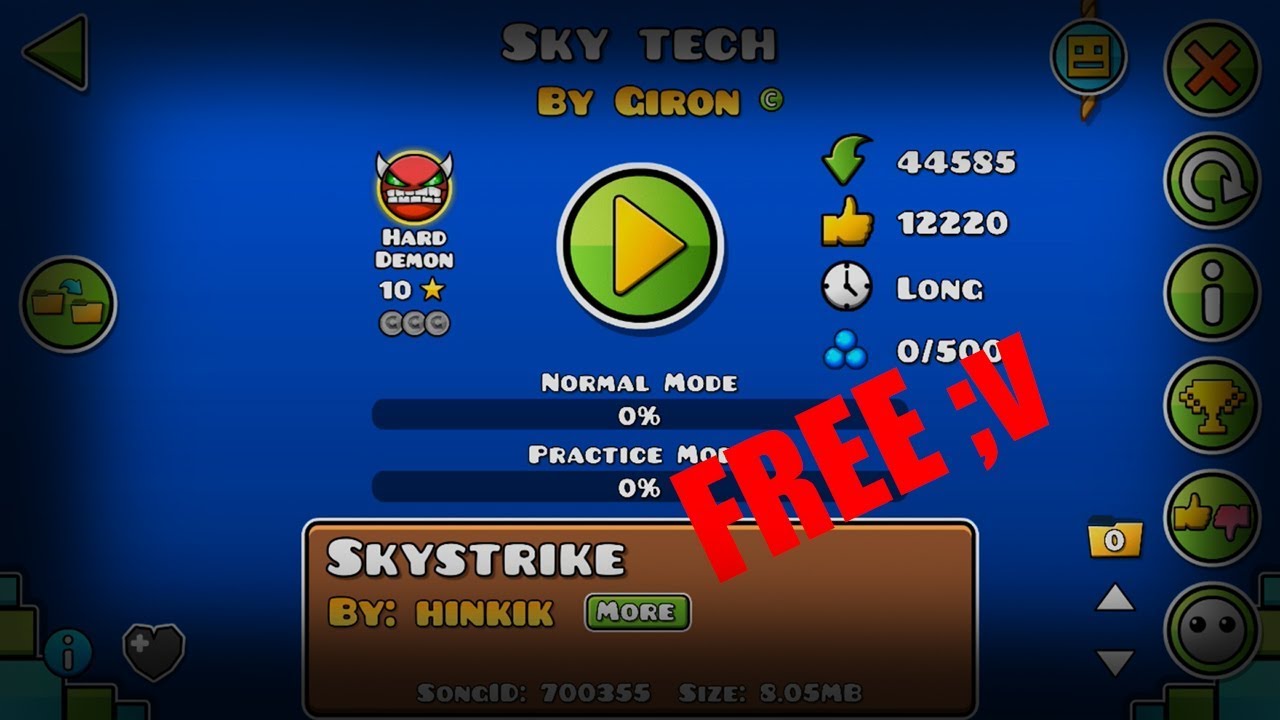 Sky tech by Giron (Free Demon) ALL COINS | GD 2.11 *it's no longer free ...
