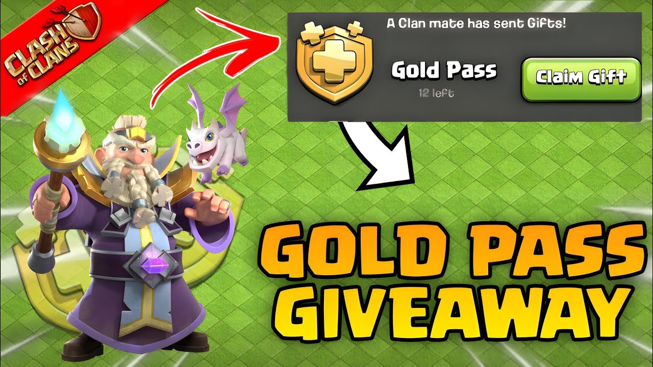 How to get free Gold Pass in Clash of clans | FREE GOLD PASS GIVEAWAY ...