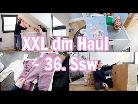 XXL dm Haul  - Wochenbett, Baby, Snacks ❘ Einblick Kita/Schule Morgenroutine ❘  36. Ssw | svallalaa